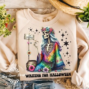 Hippie Skeleton Png, Snarky Skeleton Png, Halloween Png, Spooky Vibes ...