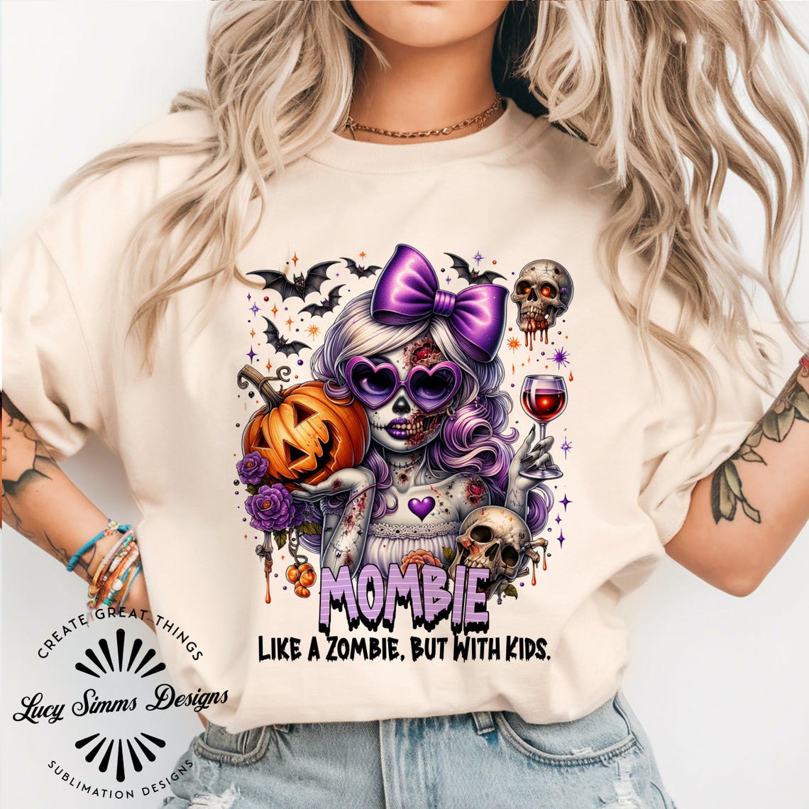 Mombie Sublimation Design: Funny Zombie Mom Halloween Clipart (digital ...