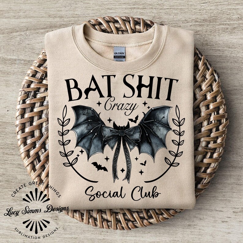 Bat Shit Crazy Social Club Png, Halloween Bat Png, Bat Png, Halloween ...