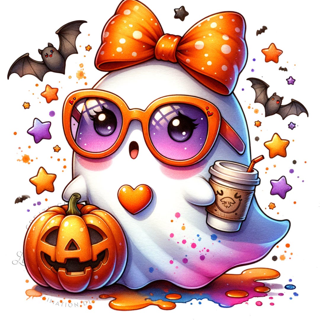 Cute Ghost Png, Ghost Png, Halloween Png, Spooky Season Png, Retro ...