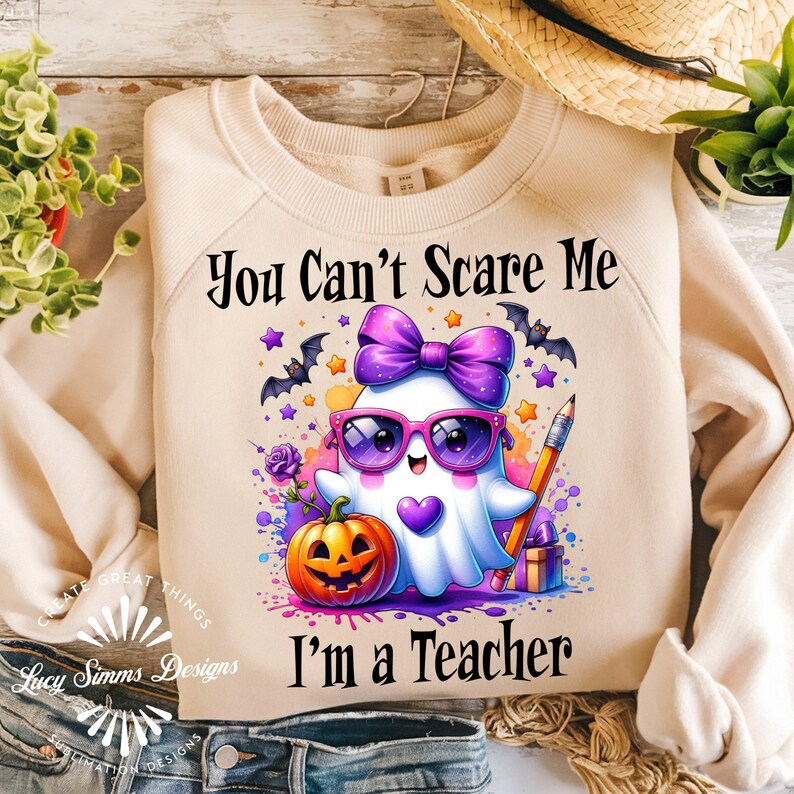 Ghost Teacher Halloween PNG, Retro Fall Design (digital Download) - Etsy