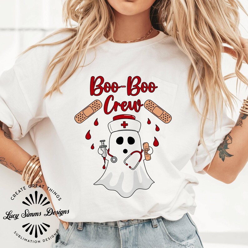 Boo Boo Crew PNG File, Ghost Nurse Png, Halloween Png, Funny Nurse Png ...