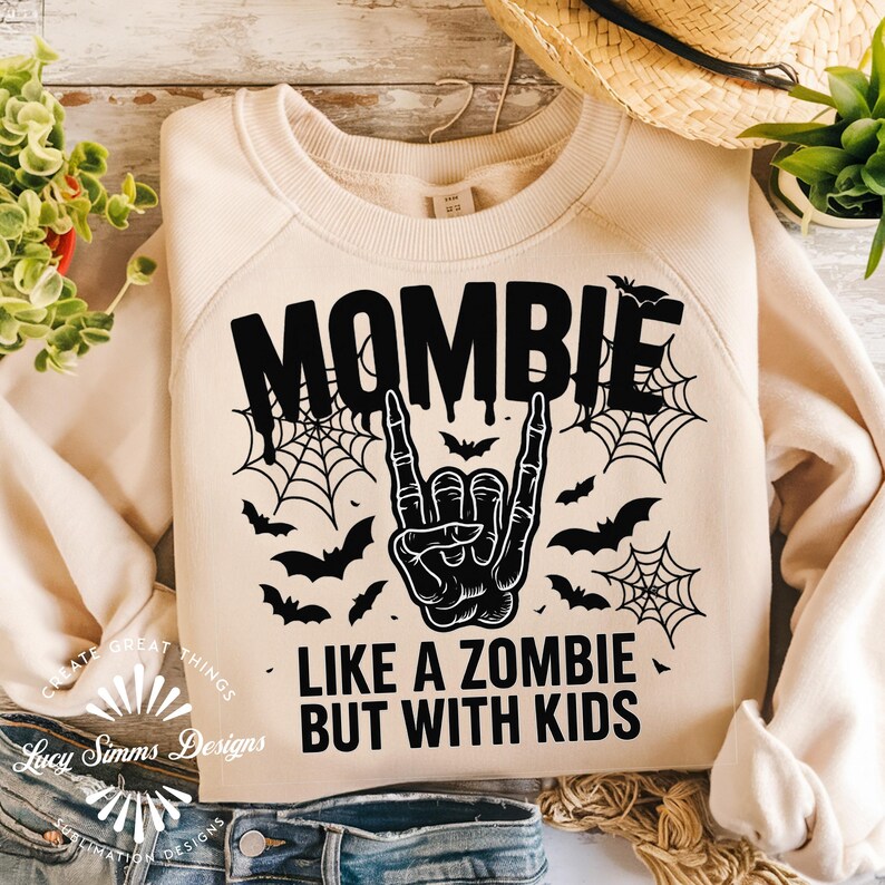 Mombie Like A Zombie PNG: Funny Mom Halloween Clipart (digital Download ...
