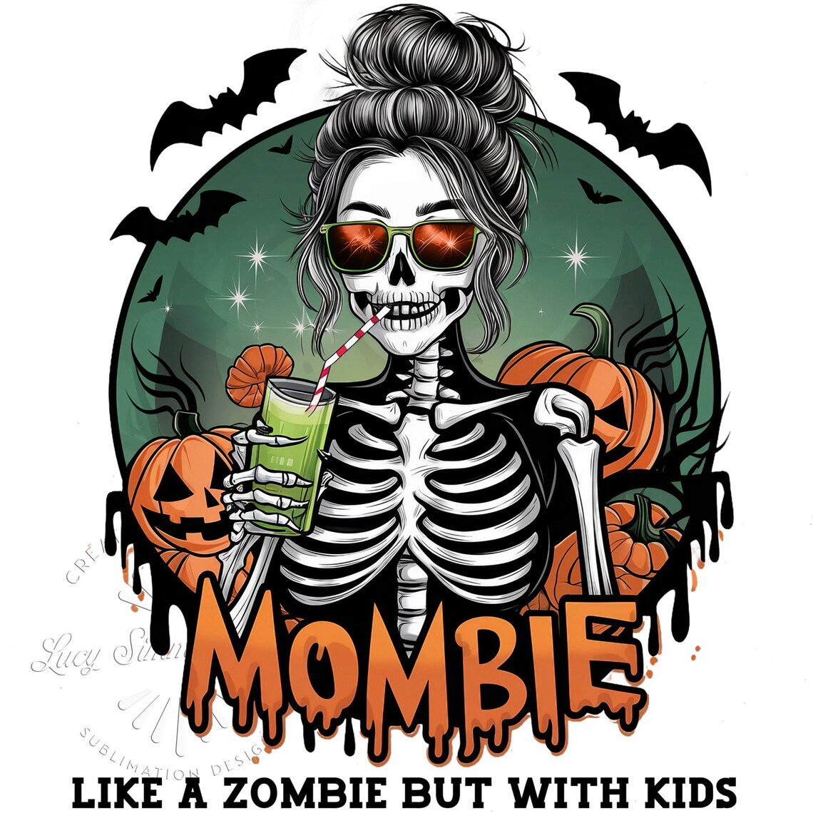 Mombie Sublimation Design, Funny Zombie Mom Clipart (digital Download ...