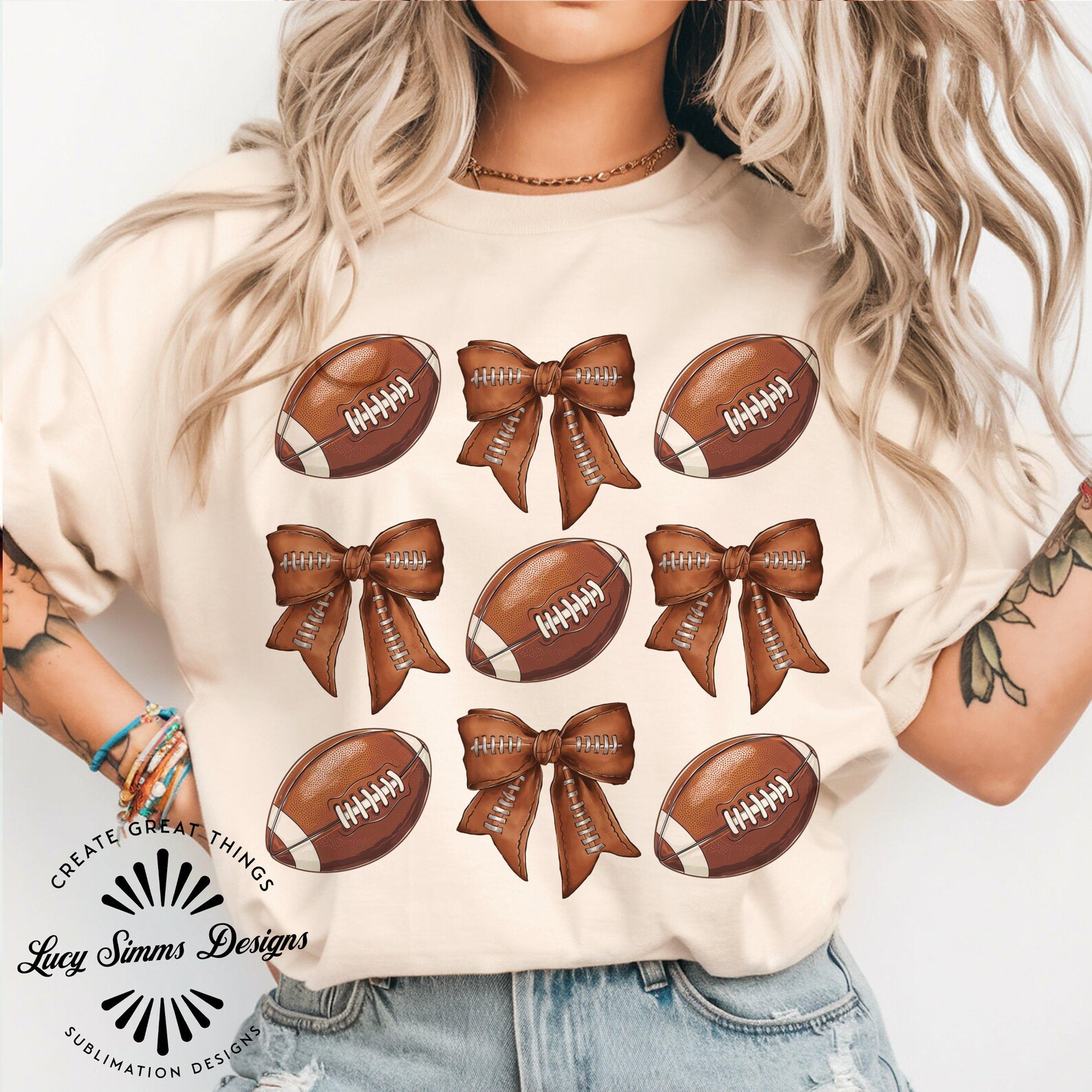 Retro Football Bow Png, Fall Coquette Bow PNG, Fall Football Shirt Png ...
