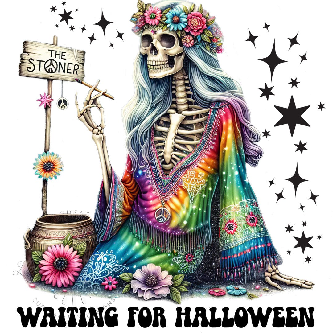 Hippie Skeleton Png, Snarky Skeleton Png, Halloween Png, Spooky Vibes ...