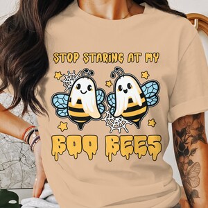 Boo Bees Ghost Png: Retro Halloween Sublimation Design (digital ...