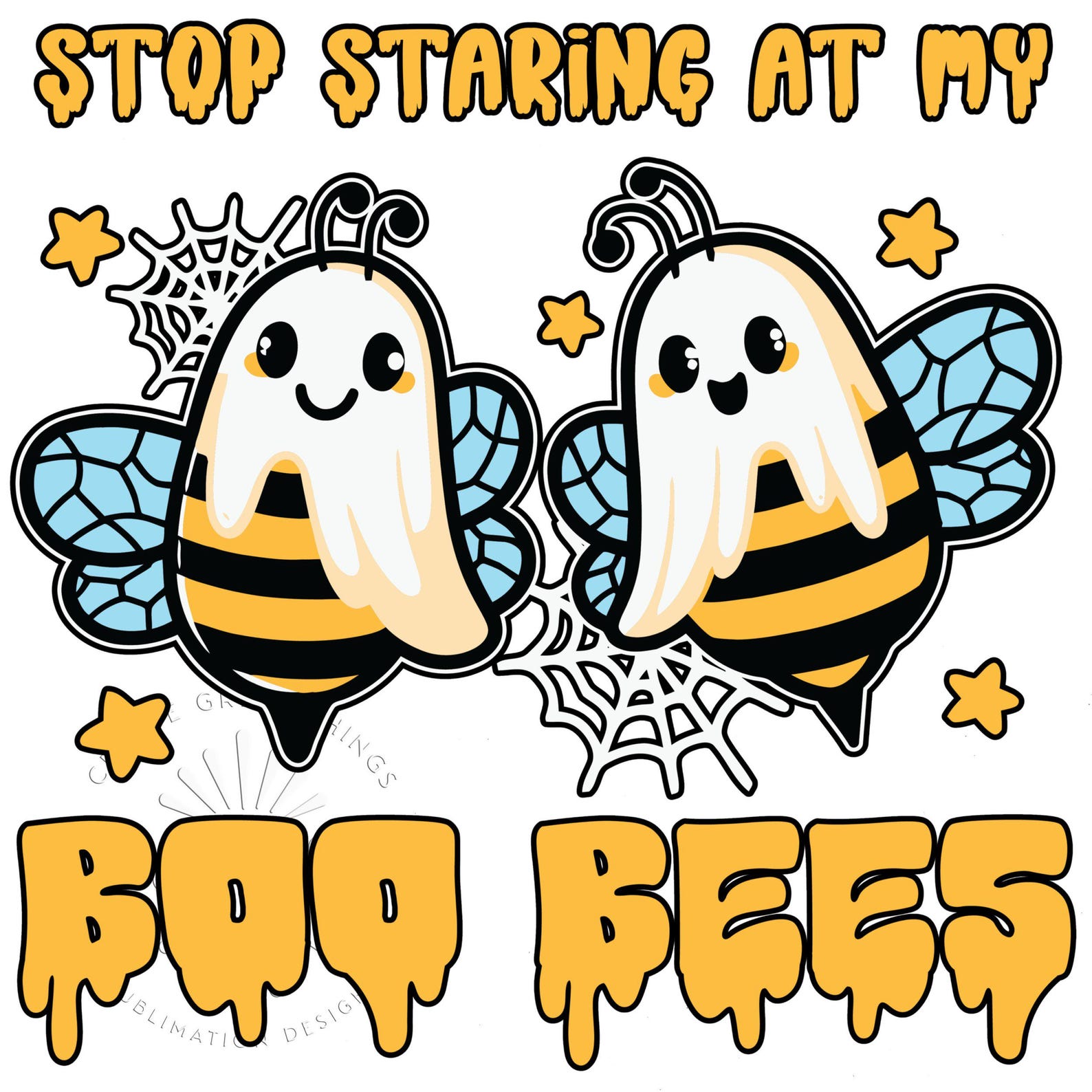 Boo Bees Ghost Png: Retro Halloween Sublimation Design (digital ...