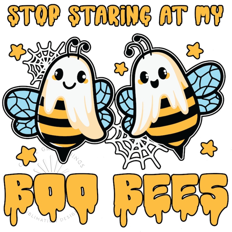 Boo Bees Ghost Png: Retro Halloween Sublimation Design (digital ...