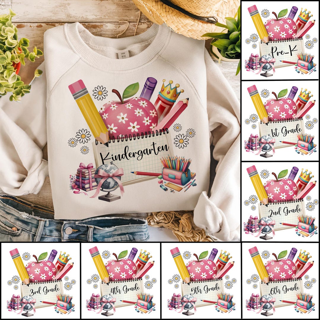 Back to School Bundle Png, Kindergarten, First Day of School, School ...