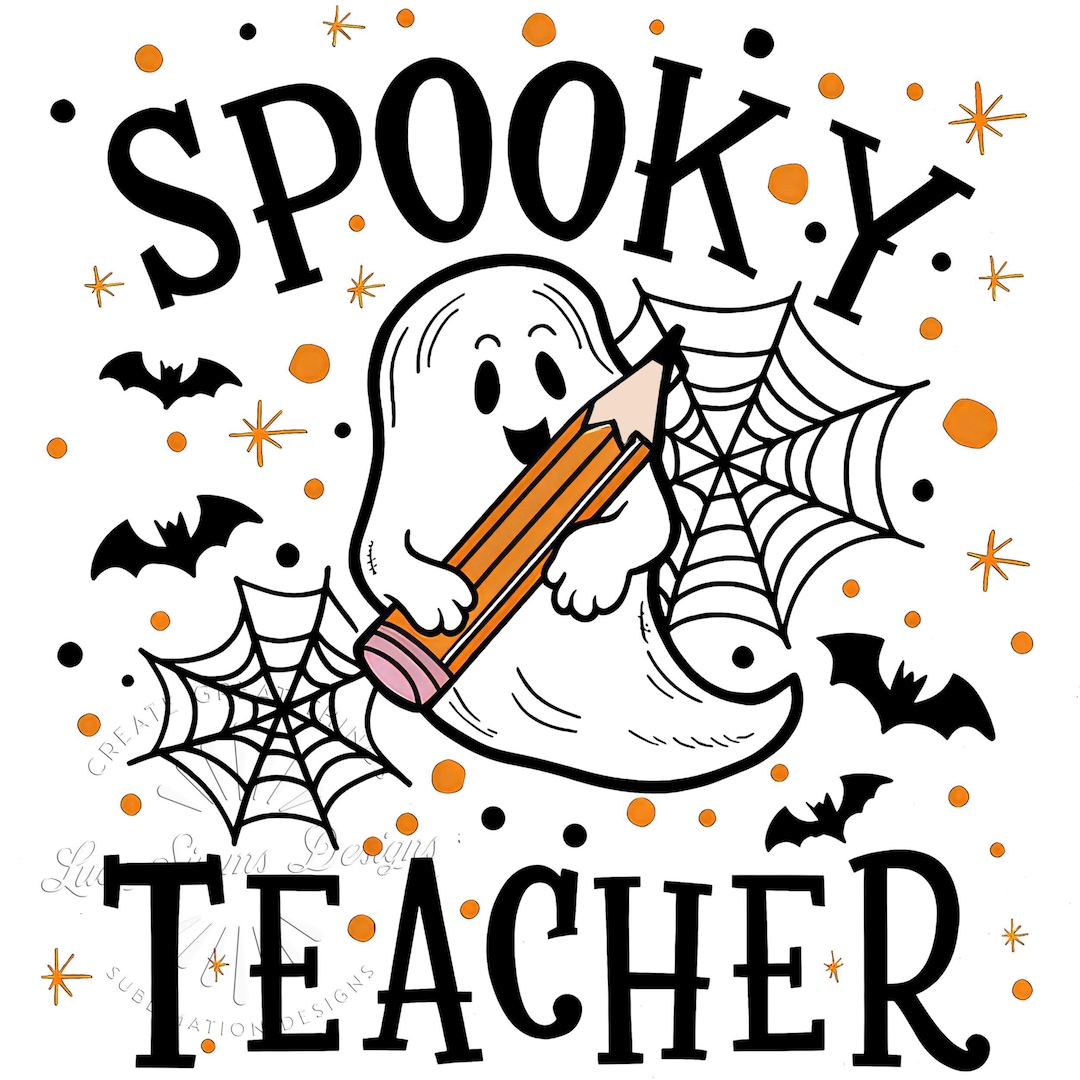 Spooky Teacher PNG, Halloween School Clipart, Halloween PNG, Halloween ...