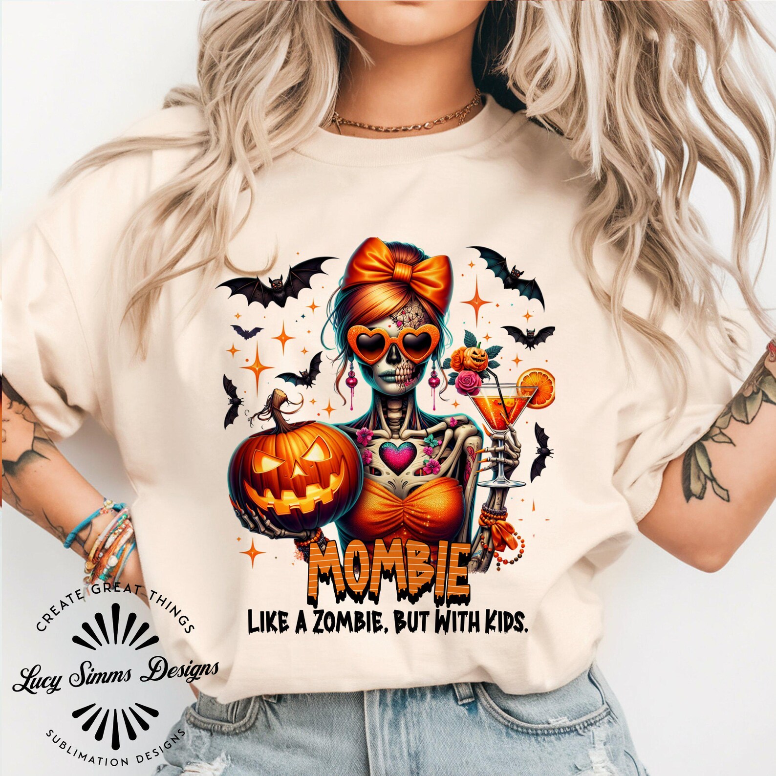 Mombie Png, Funny Mom Sublimation Design Like A Zombie but With Kids ...