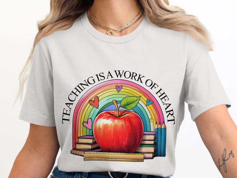 Retro Teacher Apple PNG: Back to School Sublimation Design (digital ...