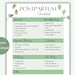 Postpartum Checklist | Postpartum Recovery Checklist | Postpartum ...