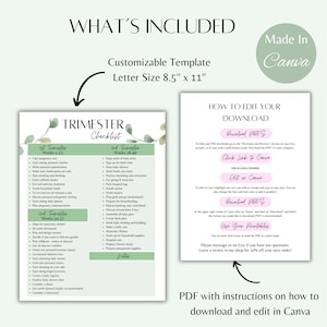 Pregnancy Trimester Checklist | Pregnancy Trimester Printable ...