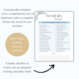 Newborn to Do List | Newborn Checklist | Baby to Do List Printable ...