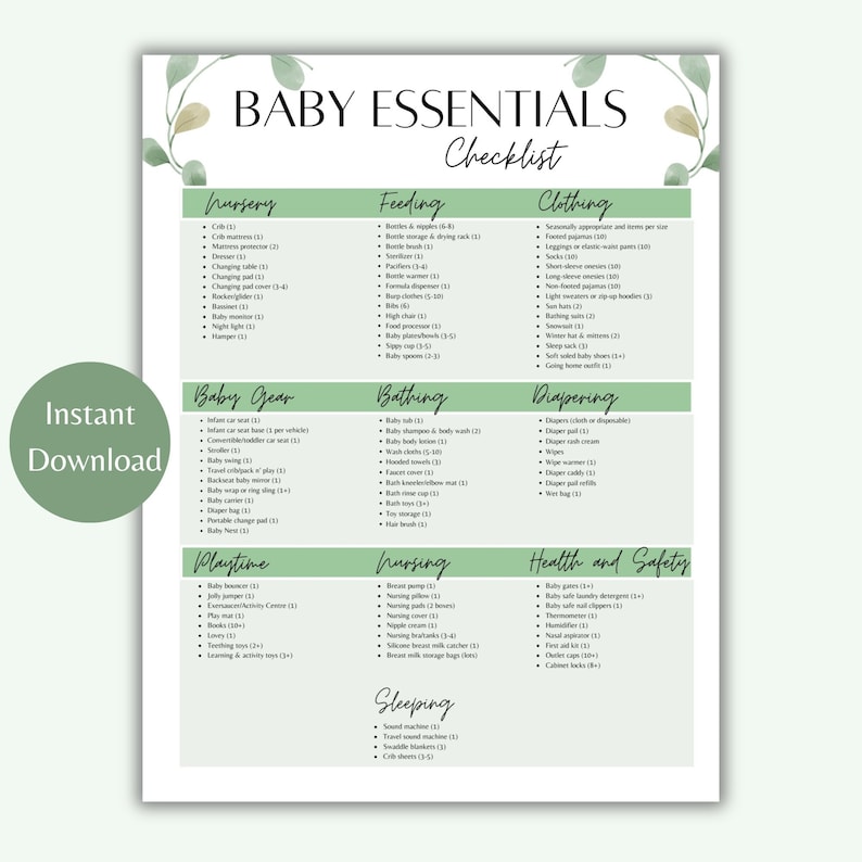 Baby Essentials Checklist | Newborn Essential Checklist | Baby ...
