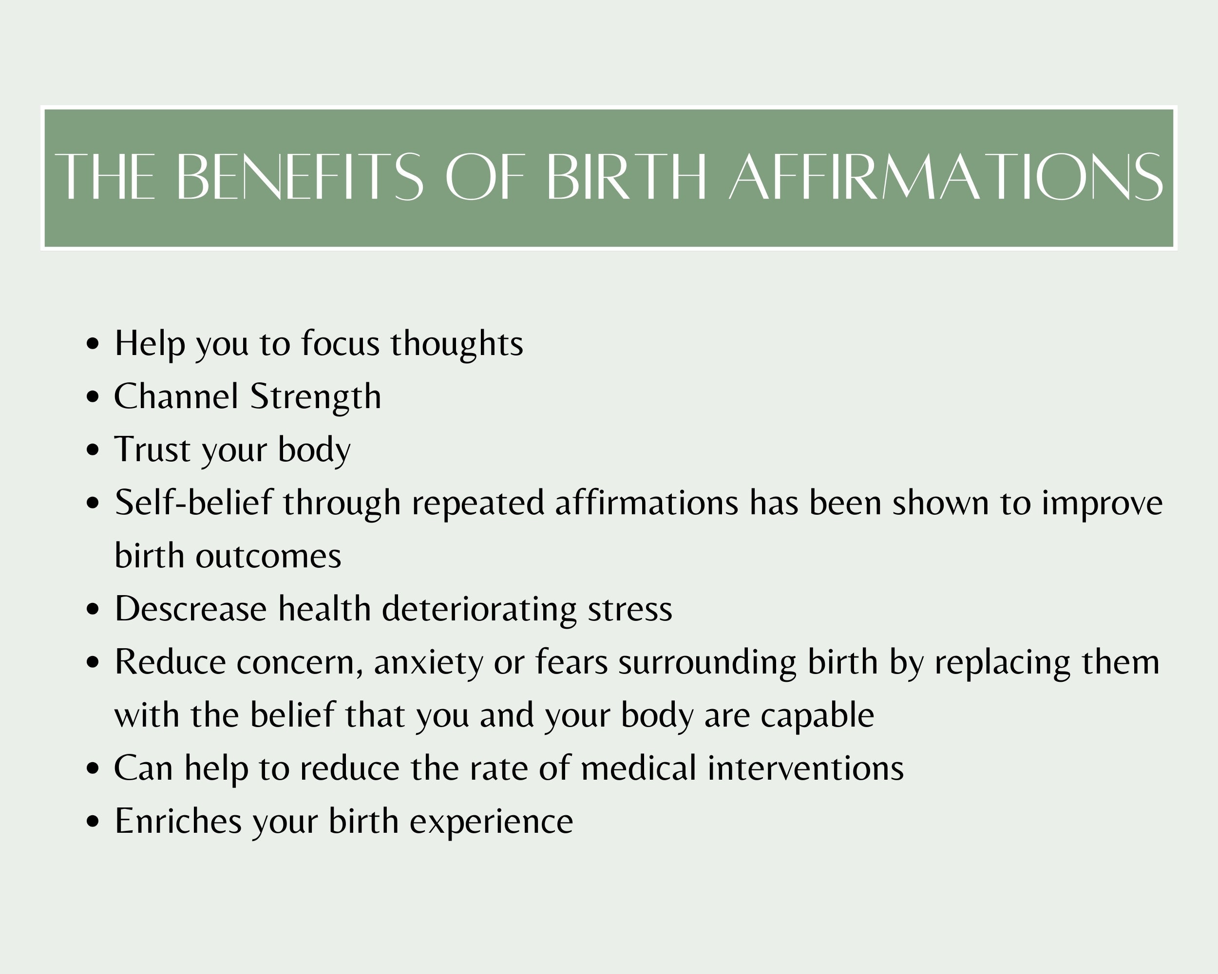 48 Printable Birth Affirmation Cards | Positive Birth | Positive Birth ...