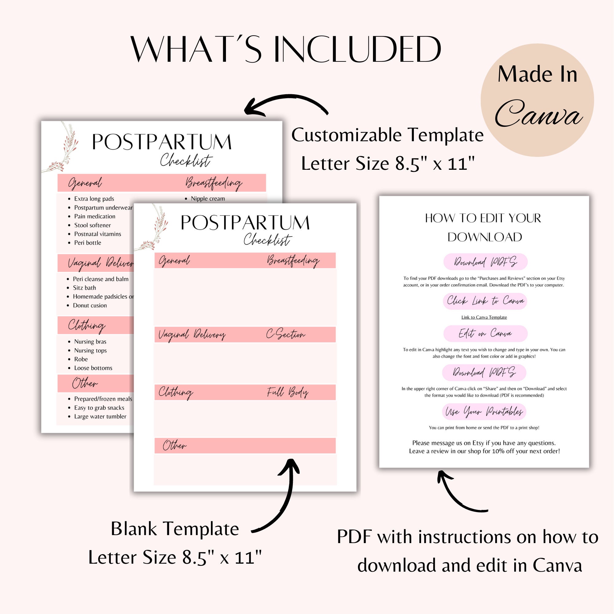 Postpartum Checklist | Postpartum Recovery Checklist | Postpartum ...