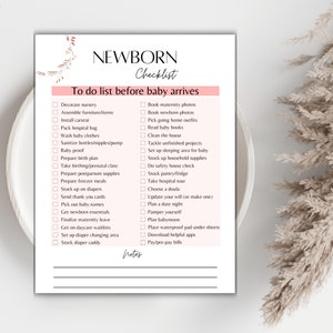 Newborn to Do List | Newborn Checklist | Baby to Do List Printable ...