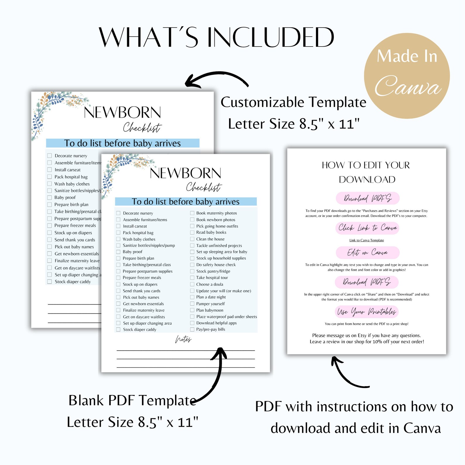 Newborn to Do List | Newborn Checklist | Baby to Do List Printable ...