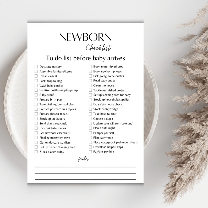 Newborn to Do List | Newborn Checklist | Baby to Do List Printable ...