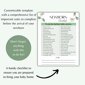Newborn to Do List | Newborn Checklist | Baby to Do List Printable ...