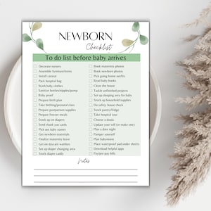 Newborn to Do List | Newborn Checklist | Baby to Do List Printable ...