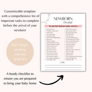 Newborn to Do List | Newborn Checklist | Baby to Do List Printable ...