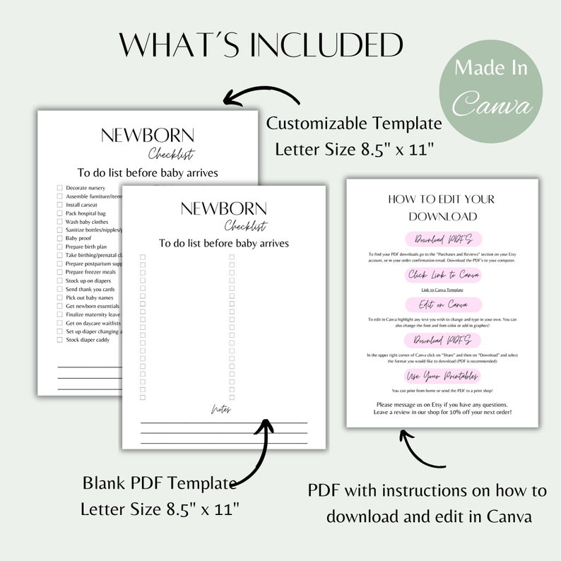 Newborn to Do List | Newborn Checklist | Baby to Do List Printable ...