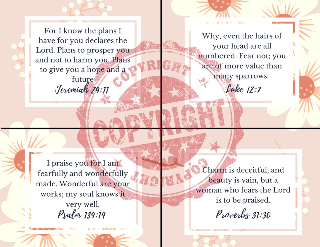 Printable Bible Study Note Cards in Peach With Blank Card Editable PDF ...