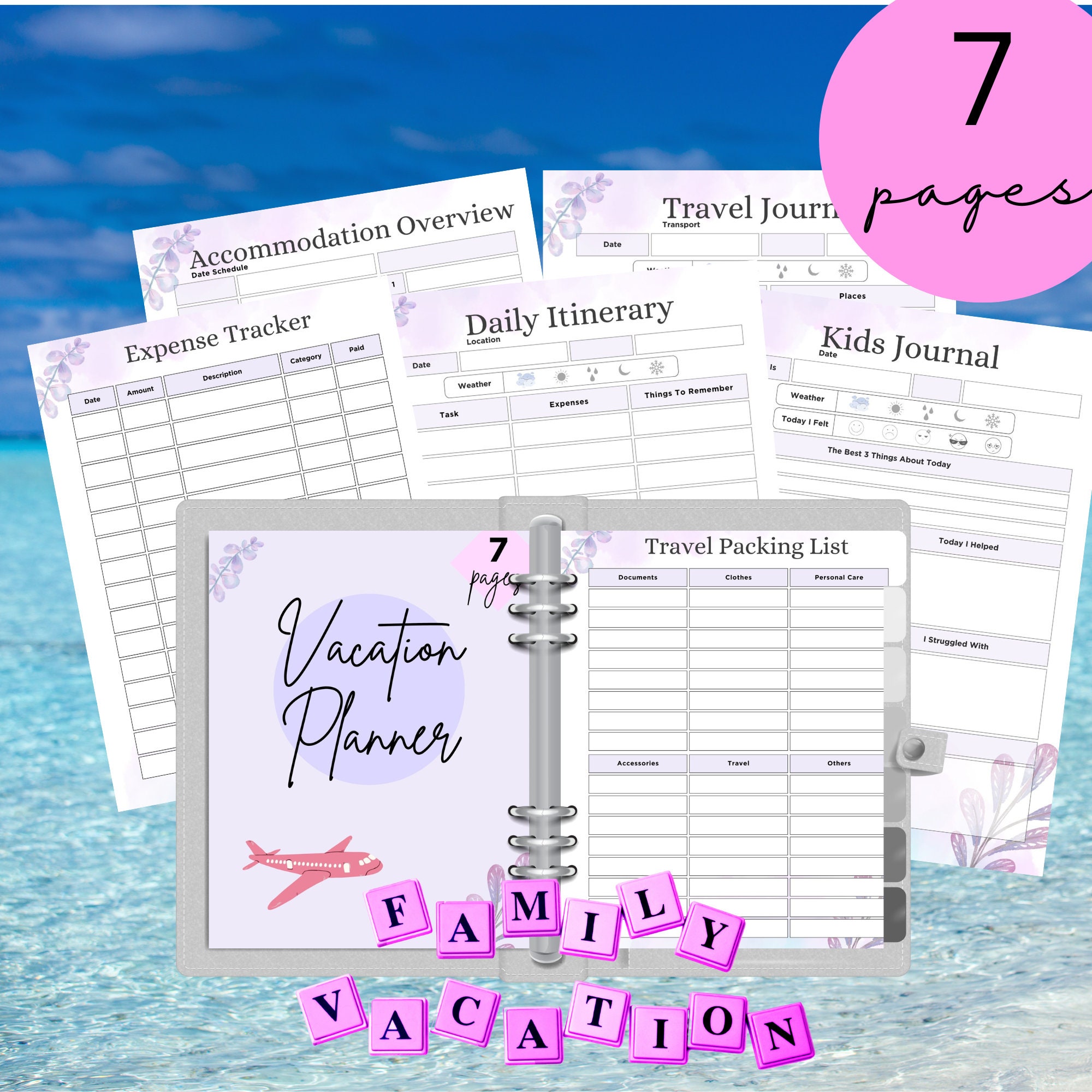 Printable Family Vacation Planner PDF - Etsy