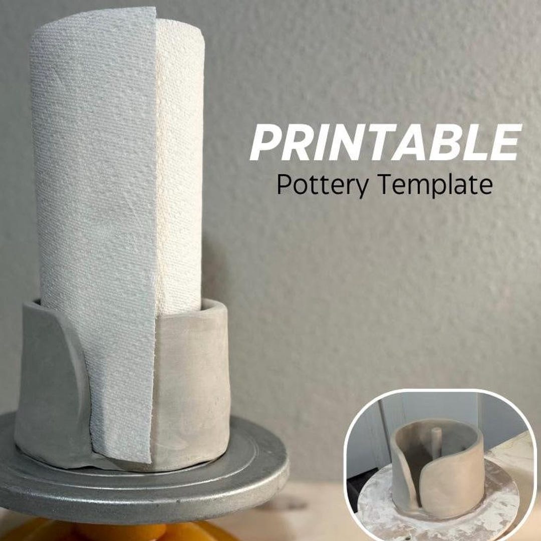 Paper Towel Holder Pottery Template | Ceramic Paper Towel Stand Pattern ...