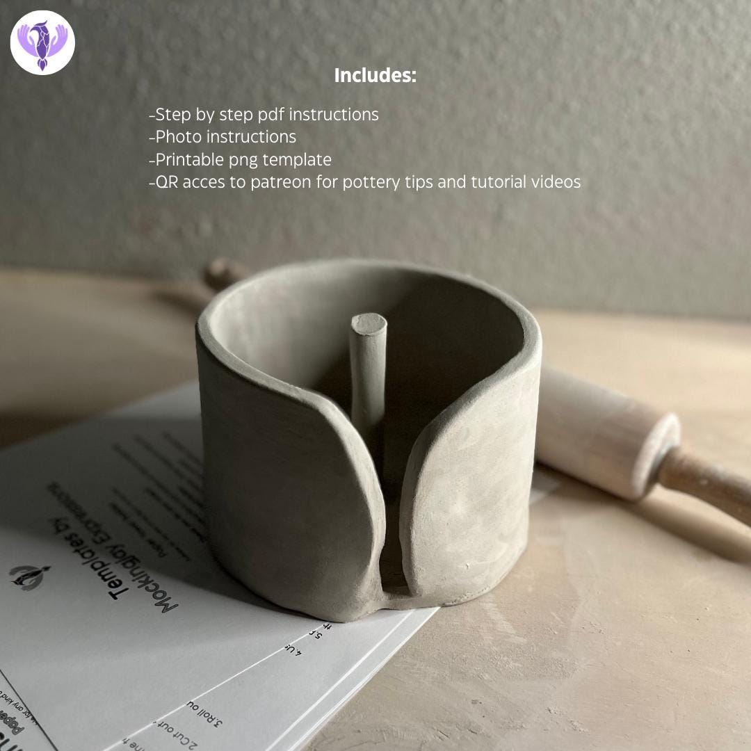 Paper Towel Holder Pottery Template | Ceramic Paper Towel Stand Pattern ...
