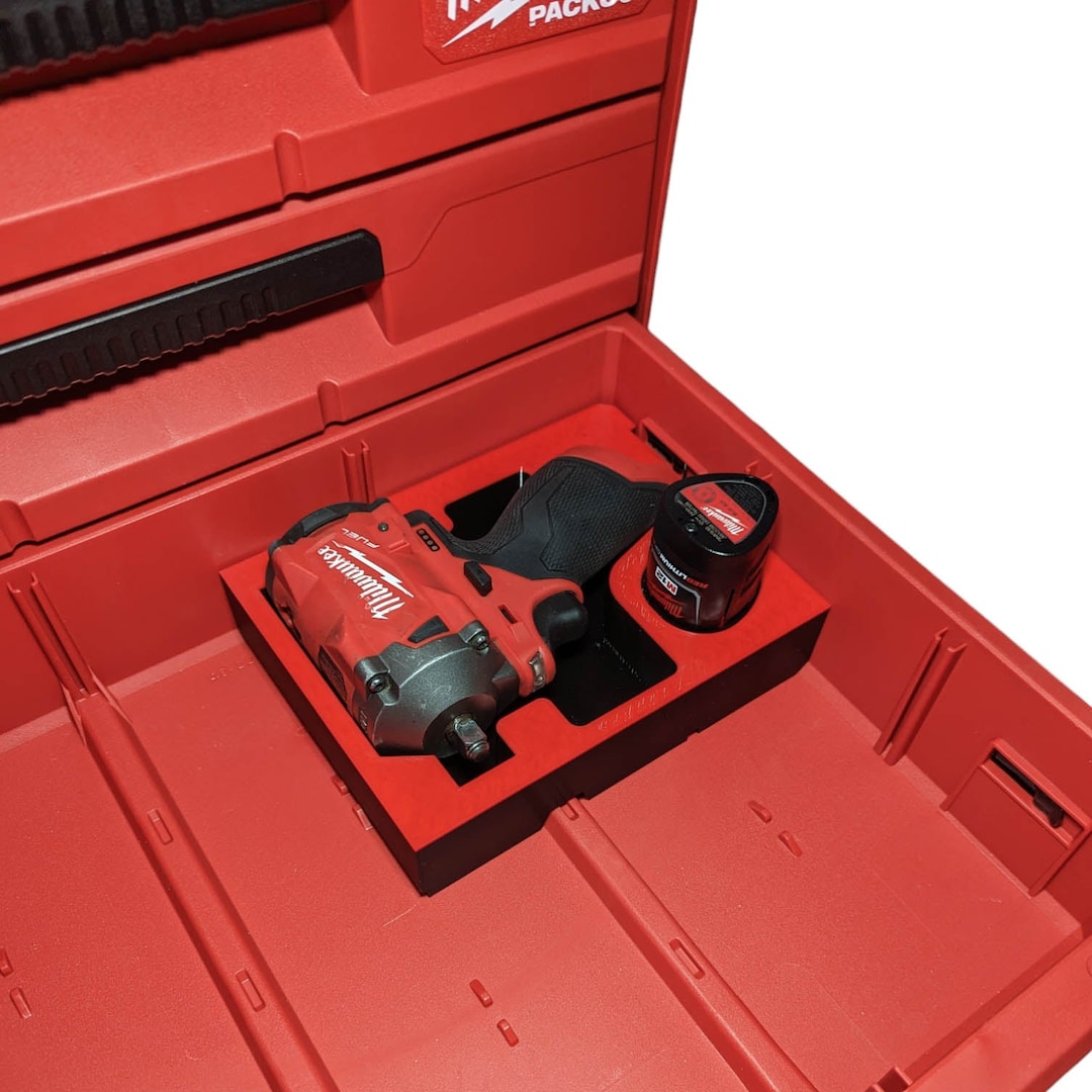 M12 Gen1 Stubby Impact Wrench Insert Organizer for Milwaukee Packout 3 ...