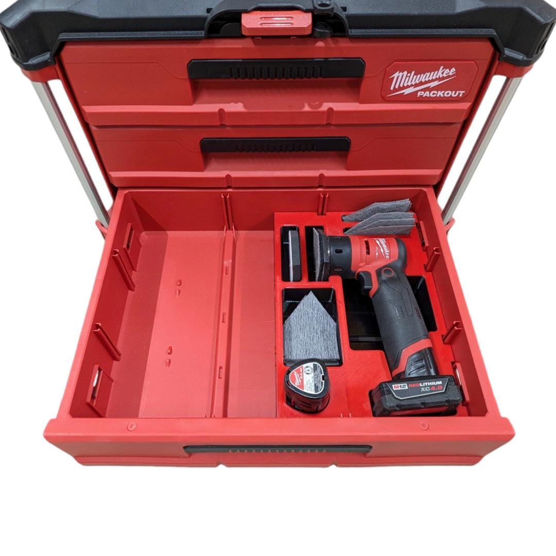 M12 FUEL Orbital Detail Sander Insert for Packout 3-drawer Tool Box (48 ...