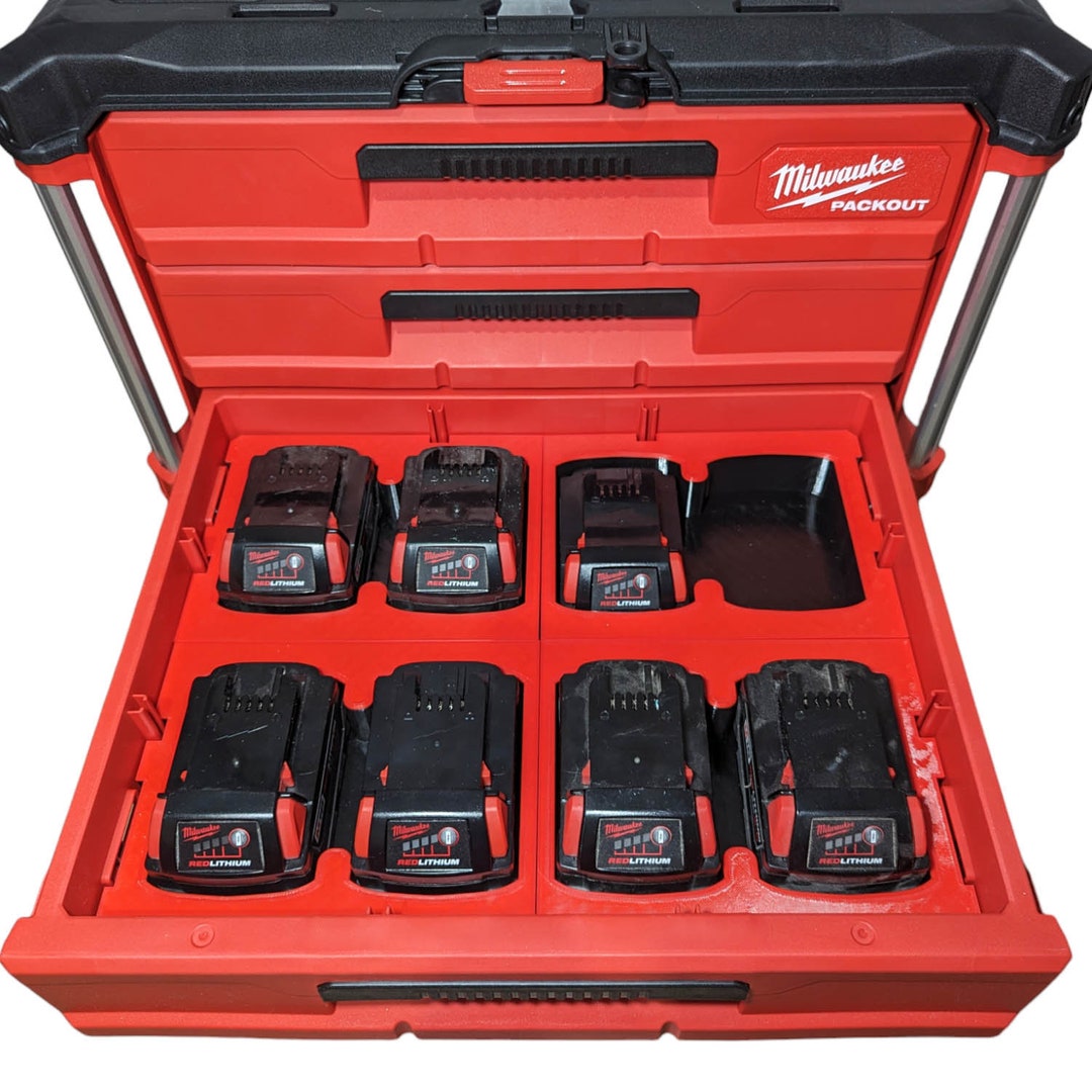 M18 Battery Organizer Insert for Milwaukee Packout – Full Drawer Layout ...