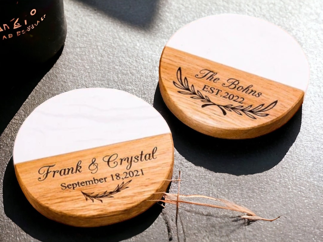 Personalized Coasters Set: Customized Anniversary Gift for Couples, Her ...