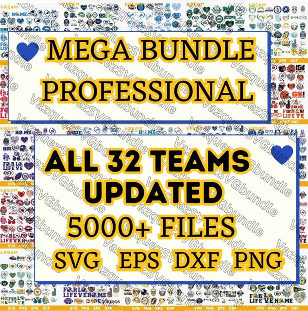 All Teams Football SVG Bundle Pro Digital Download, Football Teams ...
