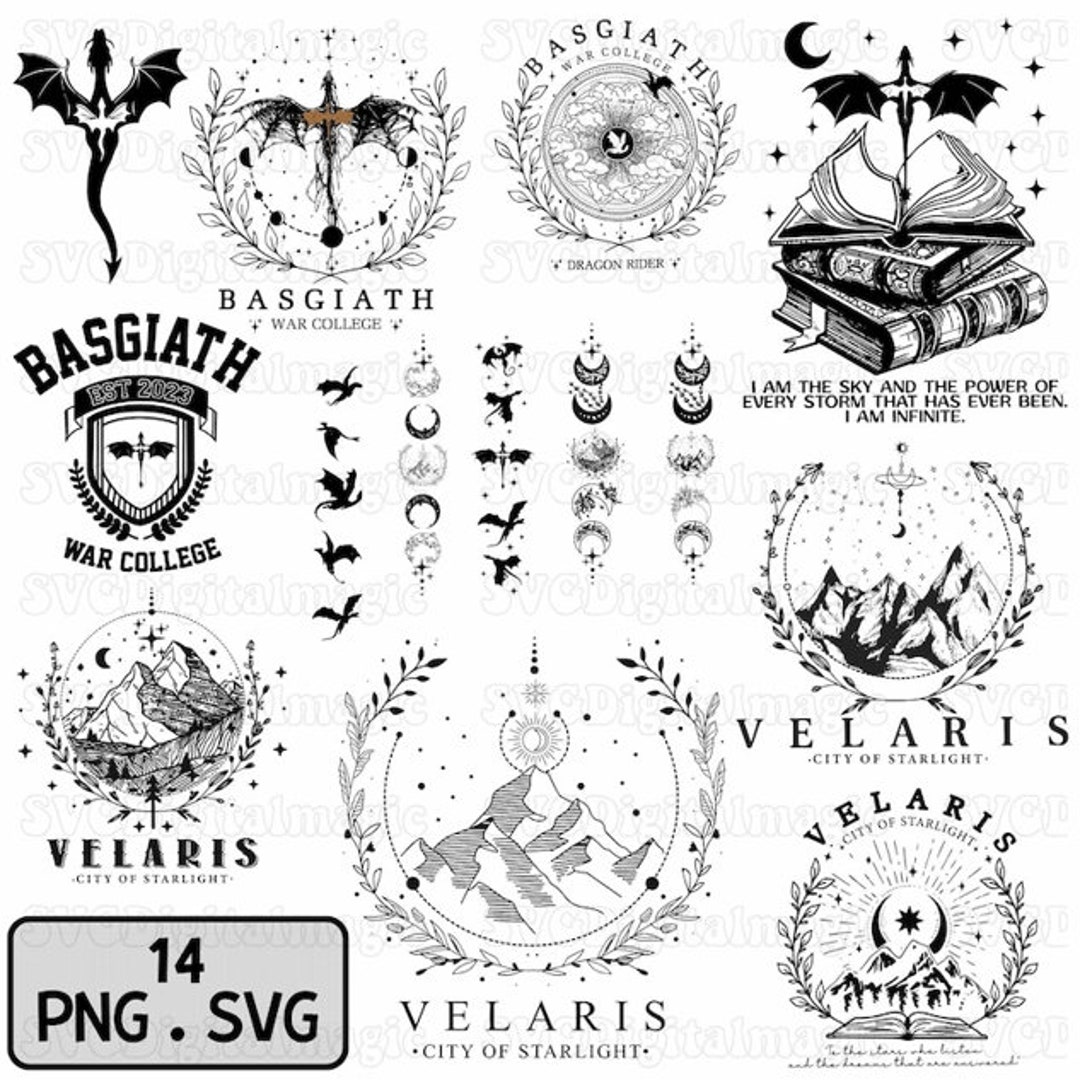 Fourth Wing SVG Bundle, City of Starlight Svg, Dragon Rider Svg ...
