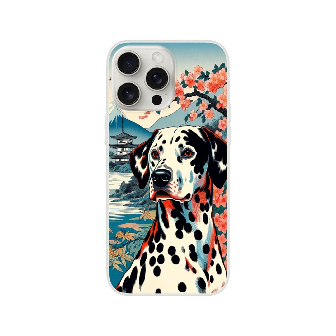 Japanese Hokusai Style Dalmatian Flexi Phone Case for iPhone 15 14 13 ...