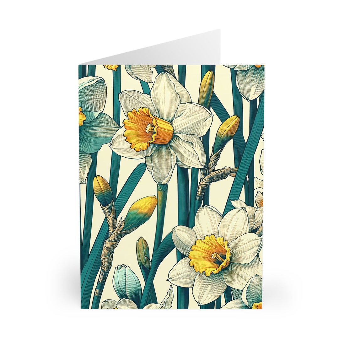 Daffodils Greeting Cards 5 Pack - Etsy