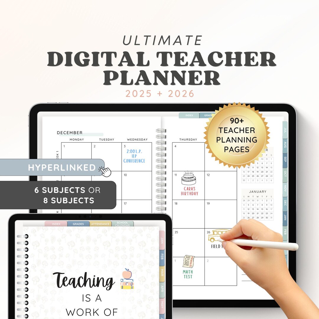 Digital Teacher Planner 2025-2026 Compatible With Goodnotes ...