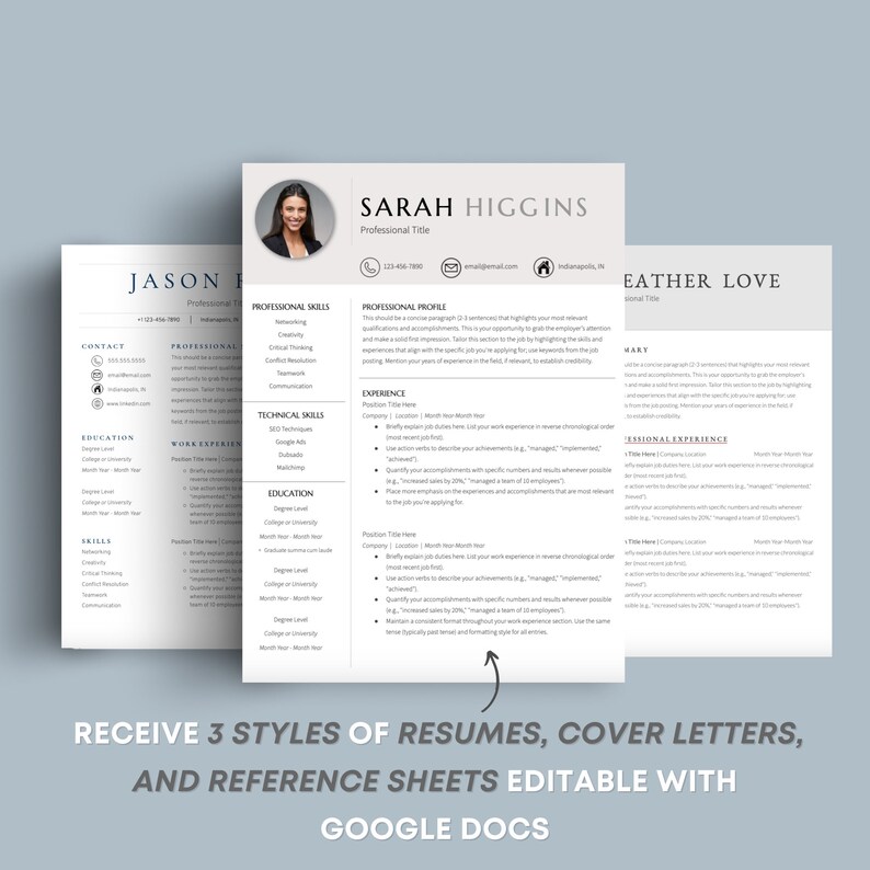 Resume Template Google Docs Cover Letter and CV Google Doc Template ...