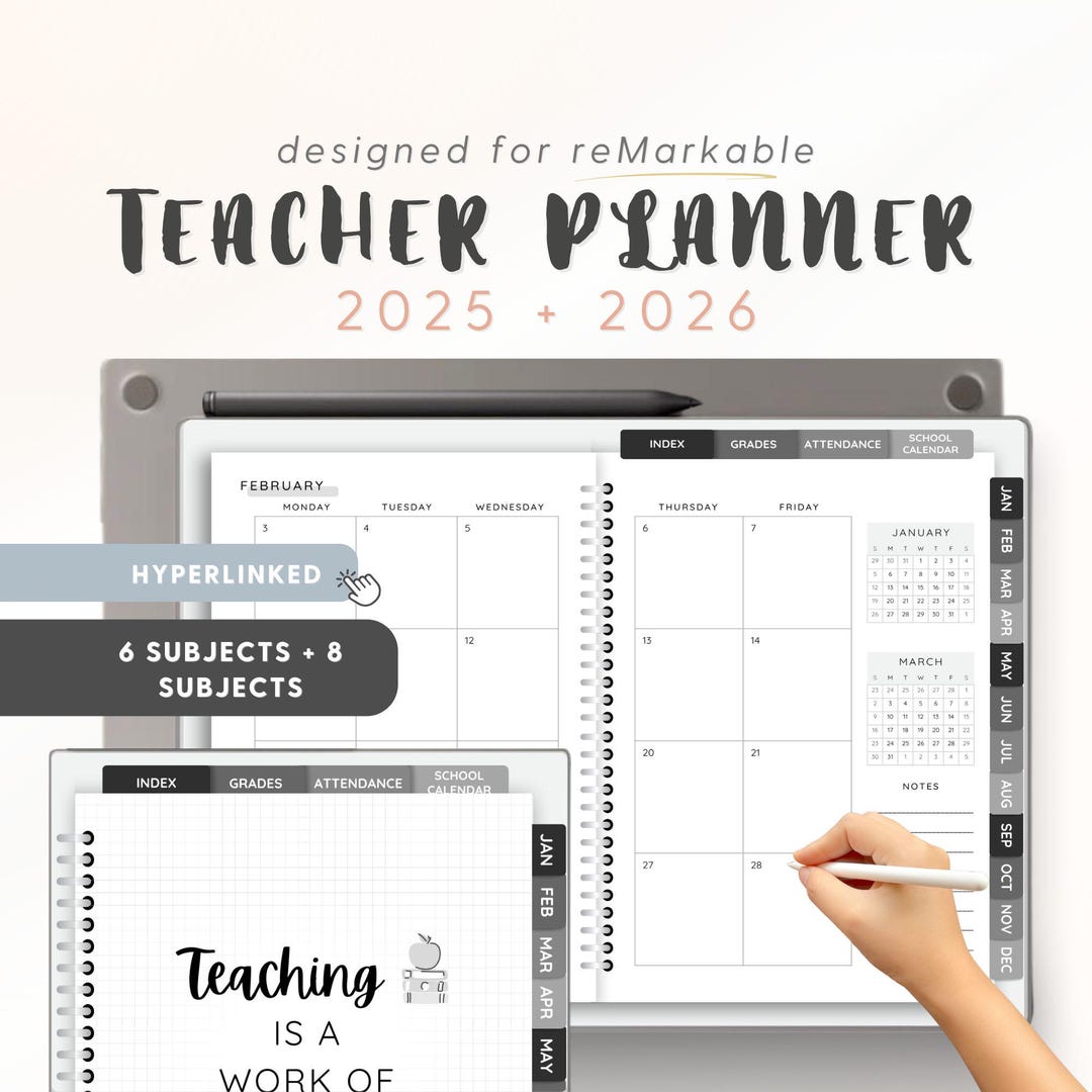 Remarkable Teacher Planner for 2025 + 2026 | Paper Pro Teacher Planner ...