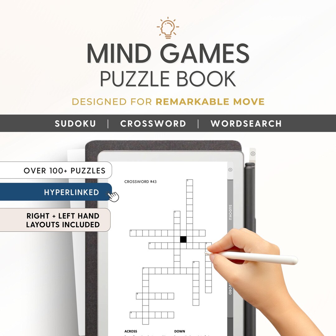 Puzzle Games Book for Remarkable Move | Sudoku, Crossword Puzzles, and ...