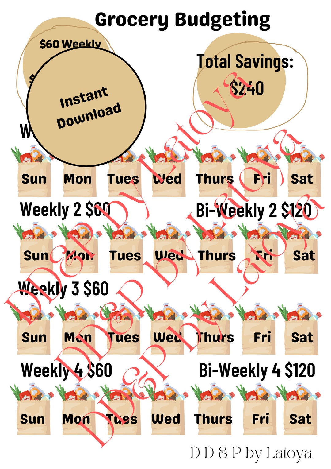 Grocery Budgeting Instant Download - Etsy