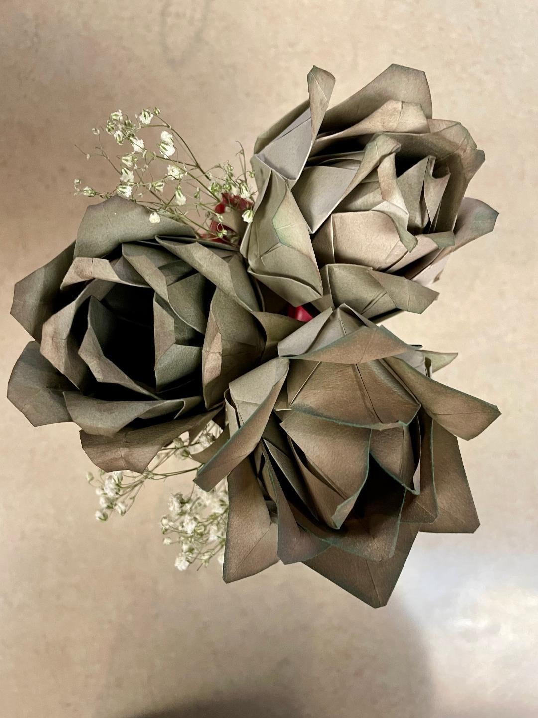 Origami Roses, Rose Bouquet, Paper Flowers - Etsy