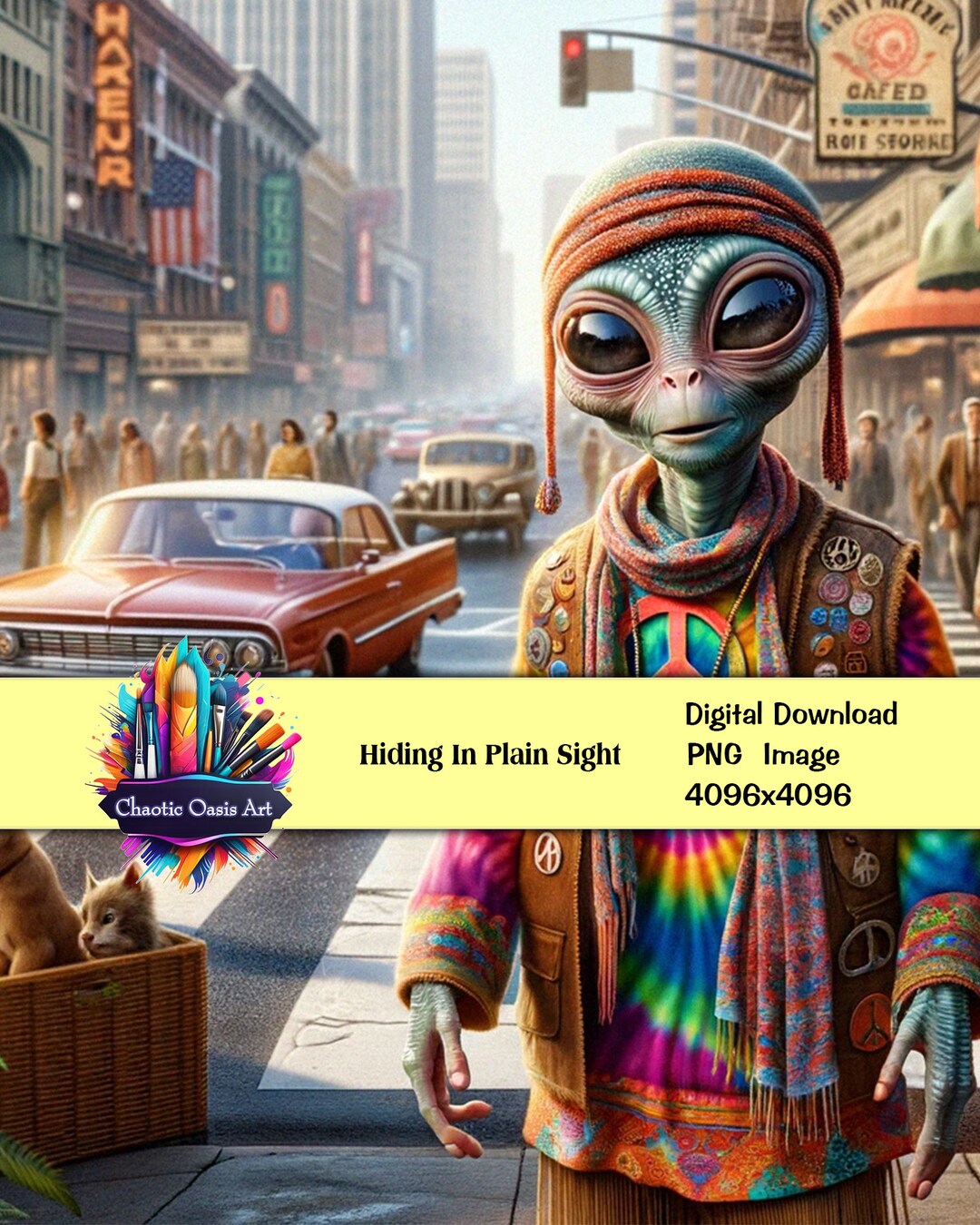 Hiding in Plain Sight Sci-fi Art Alien Art Hippie Art Digital Art Print ...