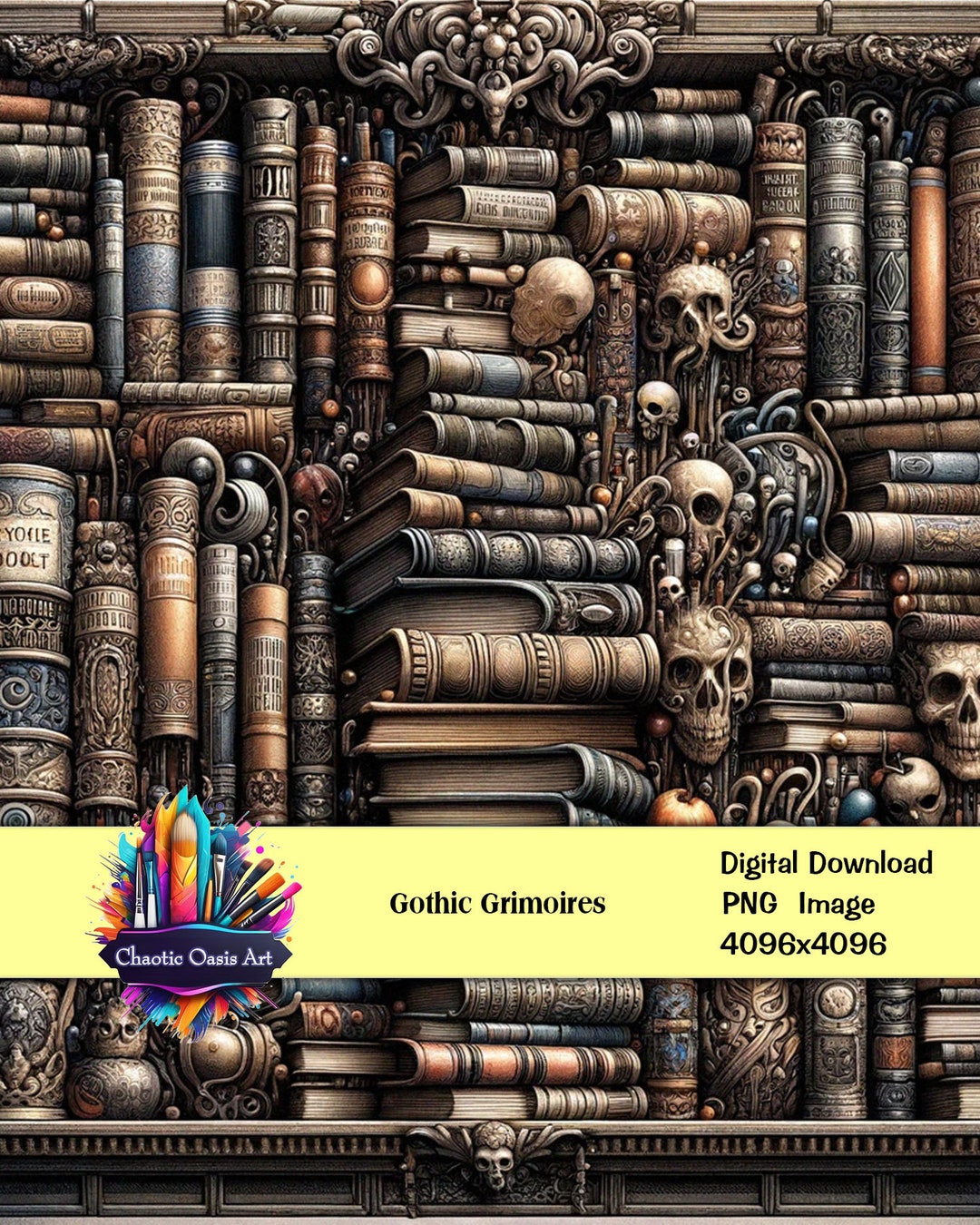 Gothic Grimoires Book Art Gothic Goth Art Digital Art Print Wall Art AI ...